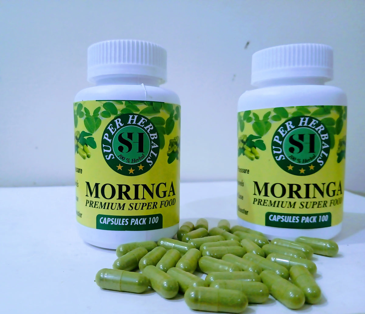 Moringa capsules Pack 100 capsules (500MG) Moringa tea free– Superherbals